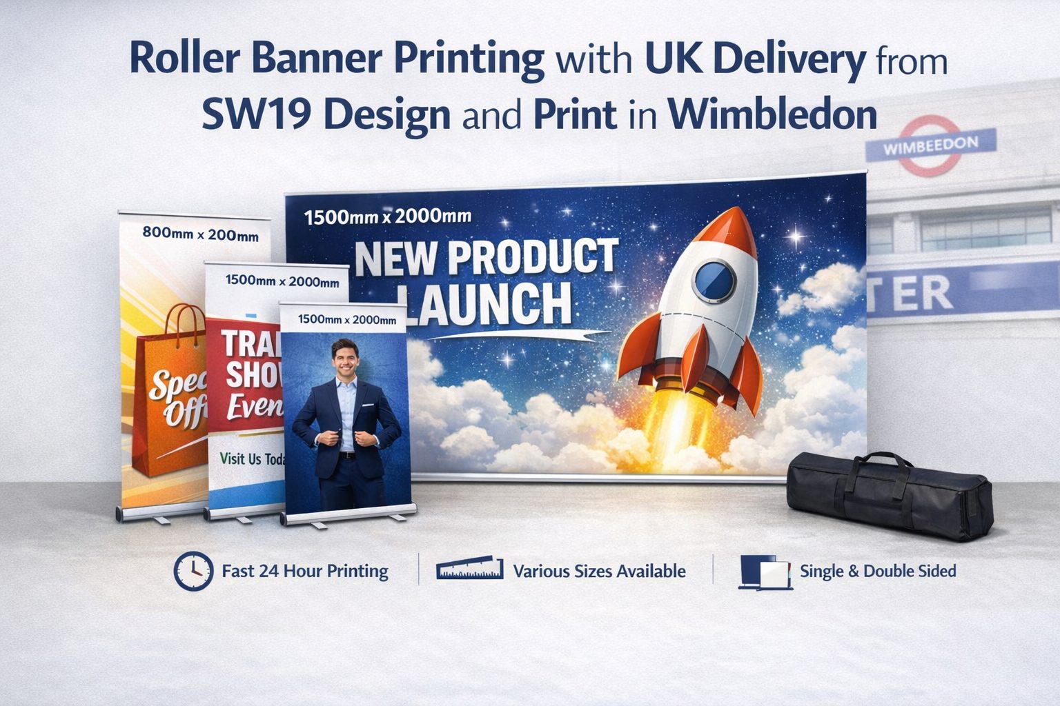 Roller Banner Printing with UK Delivery in Wimbledon.